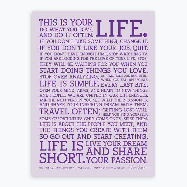 Limited Edition Holstee Manifesto x LoveYourBrain (12x16) | Holstee