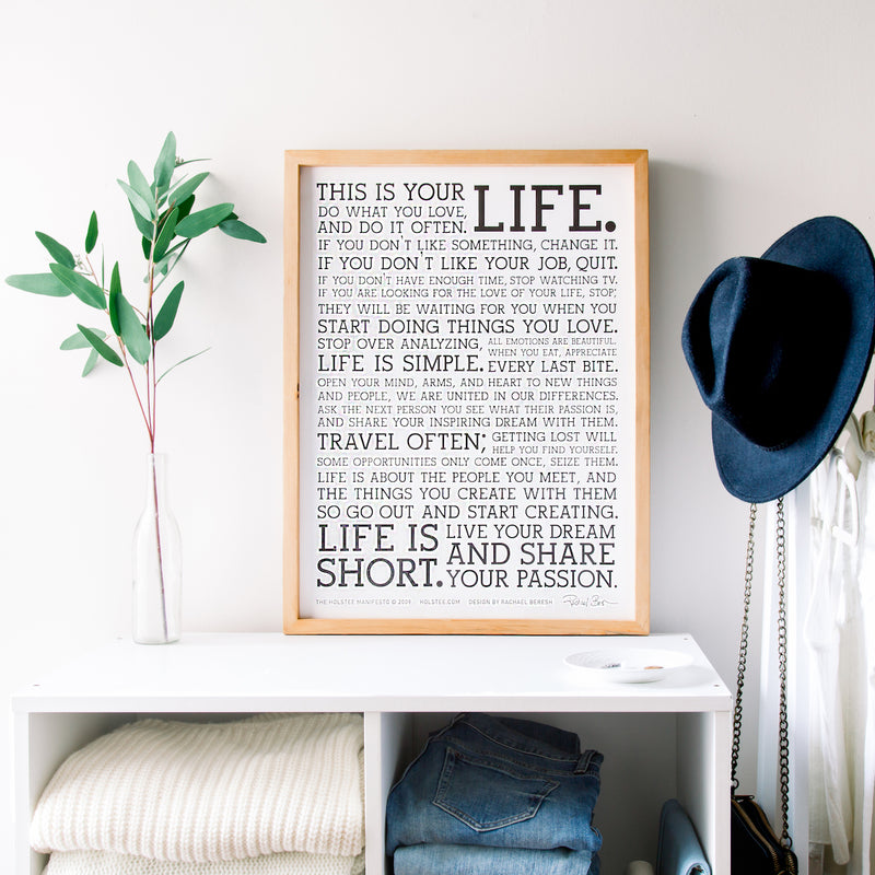 The Holstee Manifesto Original Letterpress Poster | This is your life ...