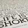 The Holstee Manifesto Original Letterpress Poster | This is your life.