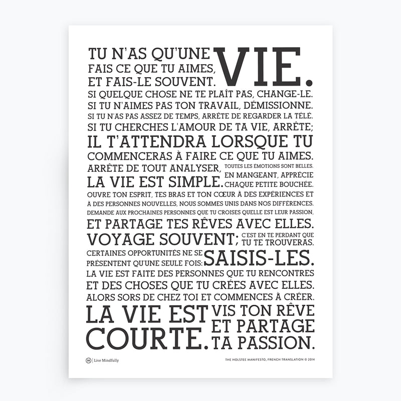 Holstee Manifesto French Poster | Holstee